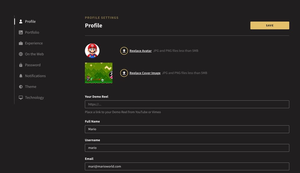 Customising Your Profile